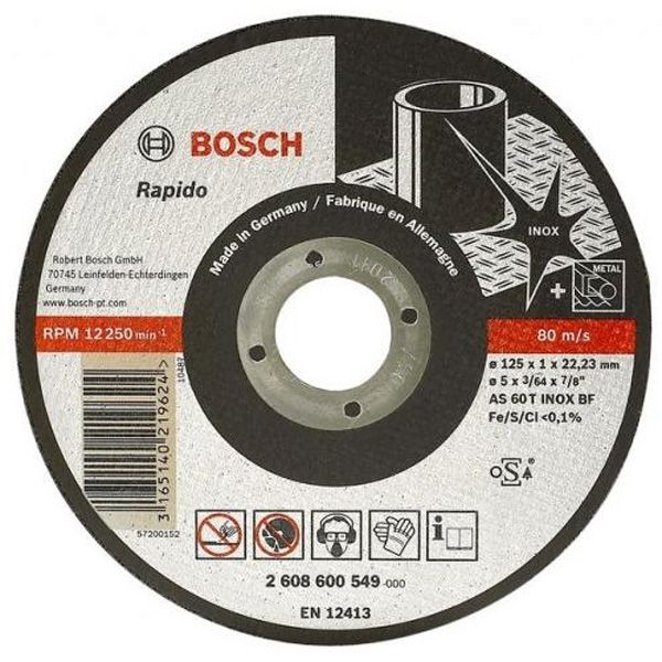 Rezna pl. Ø125 x 1. 0 ravna (Expert for Inox - Rapido) - Bosch